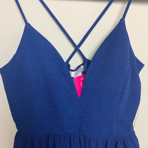 a'gaci | Dresses | Nwt Agaci Fit And Flare Plunge Mini Dress | Poshmark